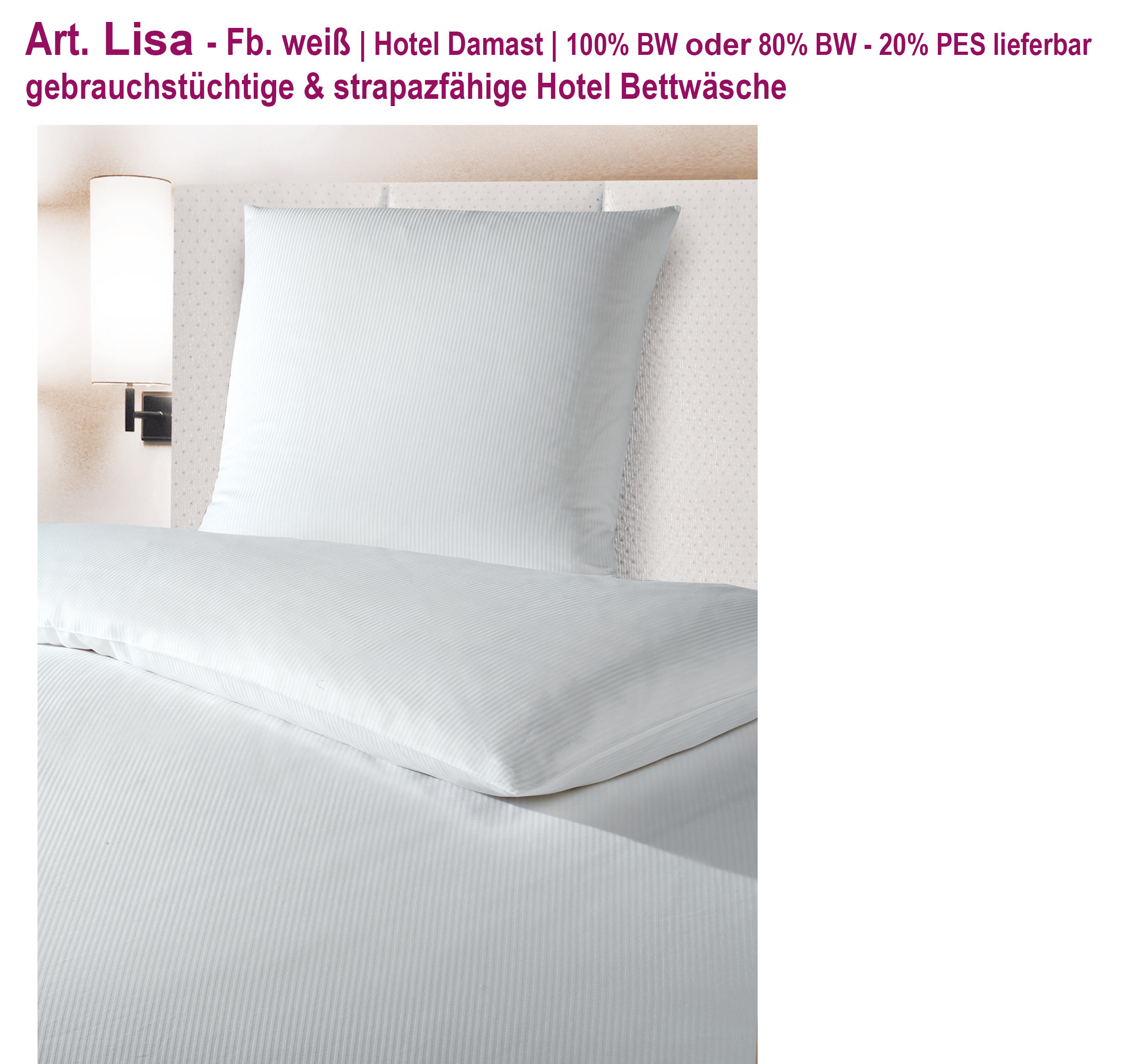 Objekt & Hotelausstattung Felbermayr - Bettwäsche Lisa, weiß ...