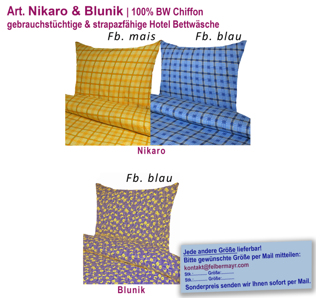 Objekt & Hotelausstattung Felbermayr - Bettwäsche Nikaro Blunik, mais ...